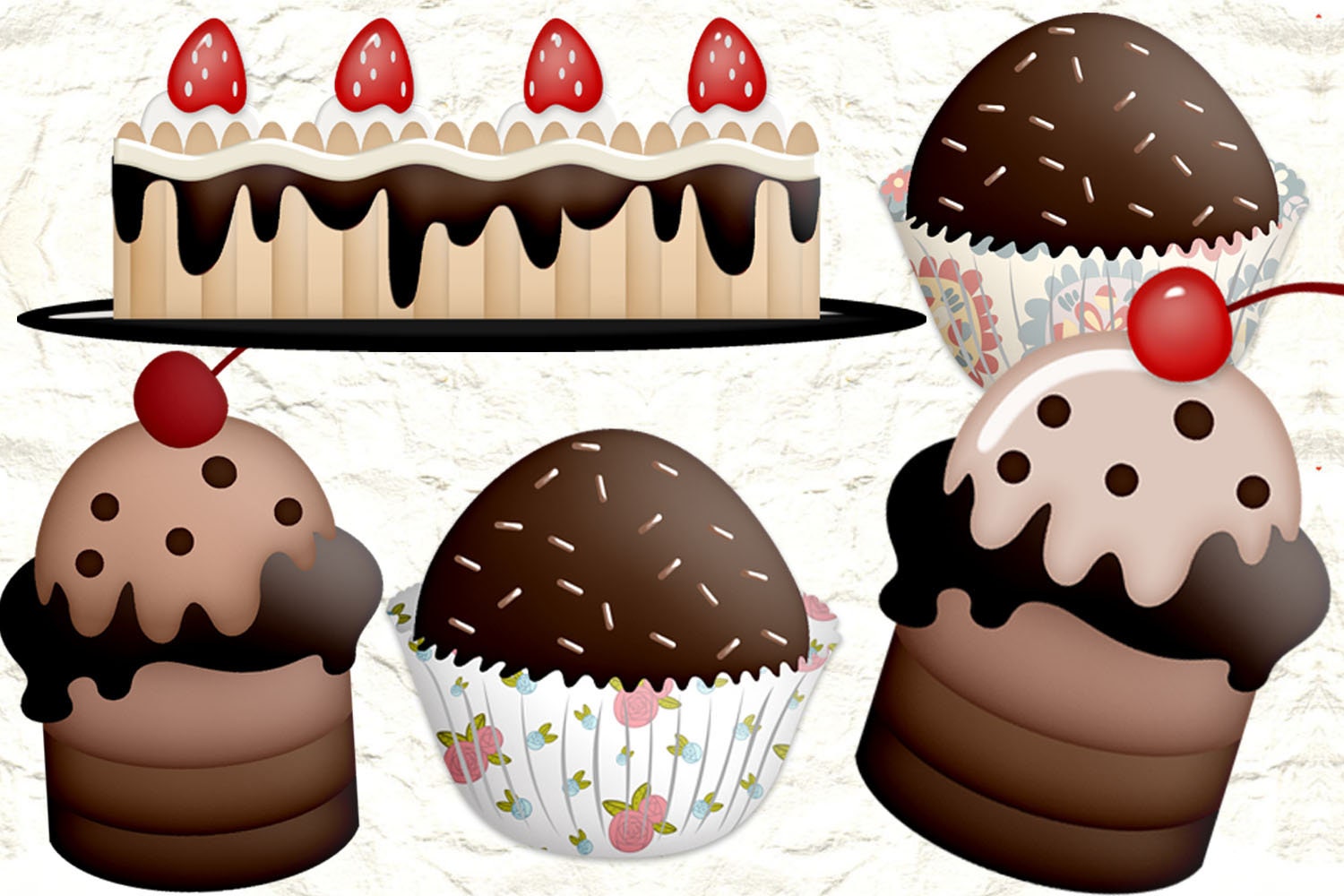 Chocolate Dessert Sweets PNG Clipart Sublimation Printable - Etsy
