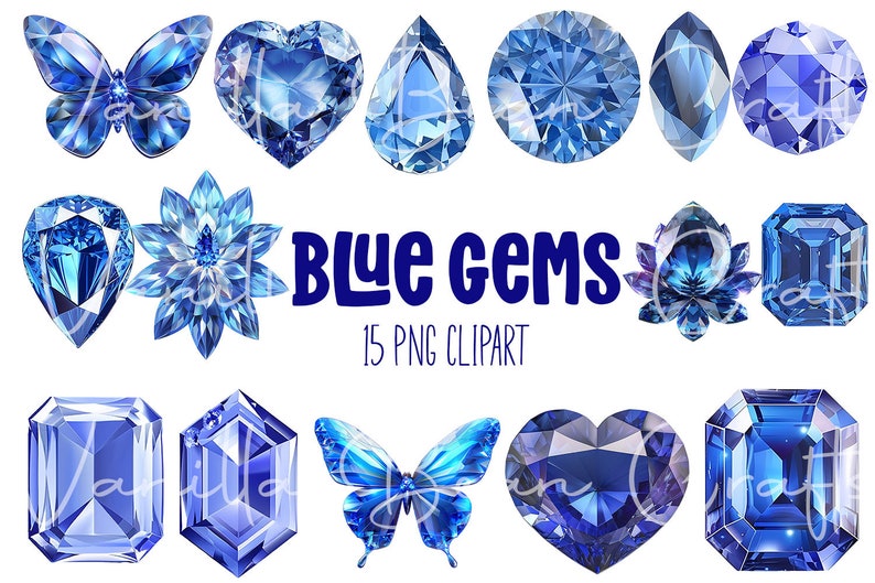 Blue Sapphire Gem Gemstone PNG Clipart Sublimation Printable - Etsy