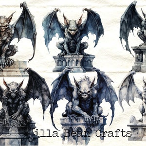 Gargoyle Halloween Scary Creepy Goth PNG Clipart Sublimation Printable ...