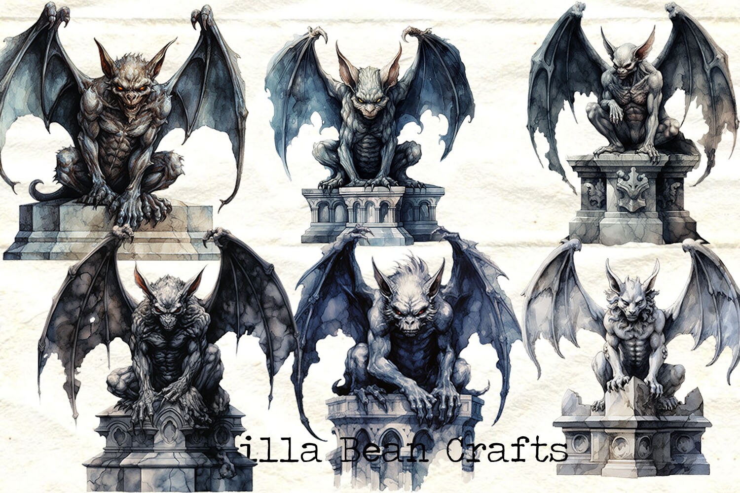 Gargoyle Halloween Scary Creepy Goth PNG Clipart Sublimation Printable ...