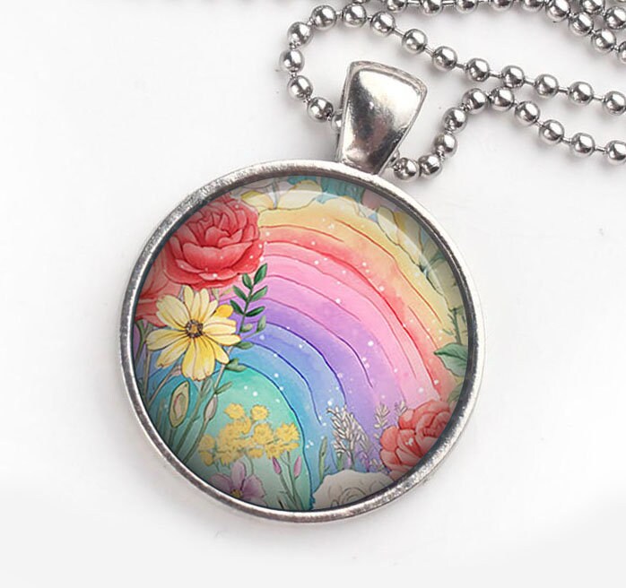 Rainbow Flower 25mm 1 Inch Bci Printable Bottle Cap Images - Etsy
