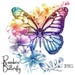 Floral Rainbow Butterfly 12x12 PNG Printable Sublimation - Etsy