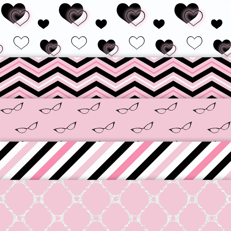 POSH PINK Black Digital Paper 12x12 Scrapbook Printable Sublimation - Etsy