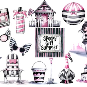 Spooky Girl Summer Summerween Pastel Goth Beach PNG Clipart Sublimation ...