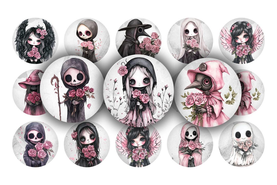 Gray Goth Specter Ghost Reaper Wraith Angel 25mm 1 Inch Bci Printable ...