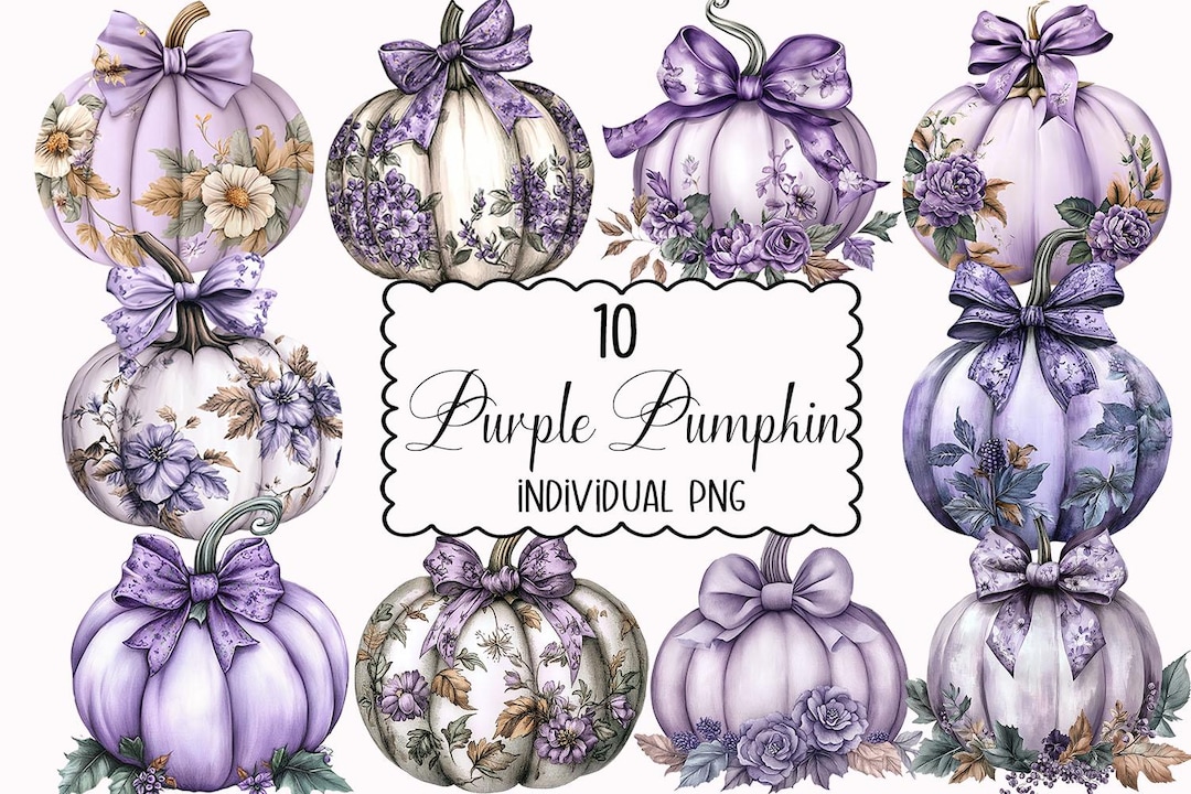 Purple Pumpkin Fall PNG Clipart Sublimation Printable - Etsy