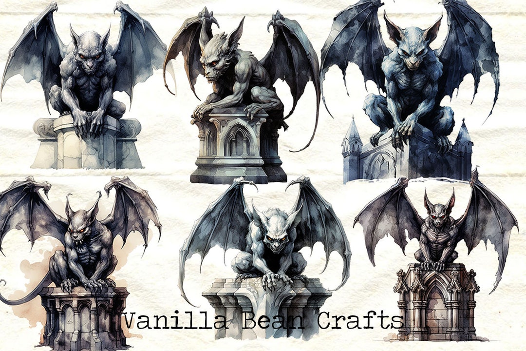 Gargoyle Halloween Scary Creepy Goth PNG Clipart Sublimation Printable ...