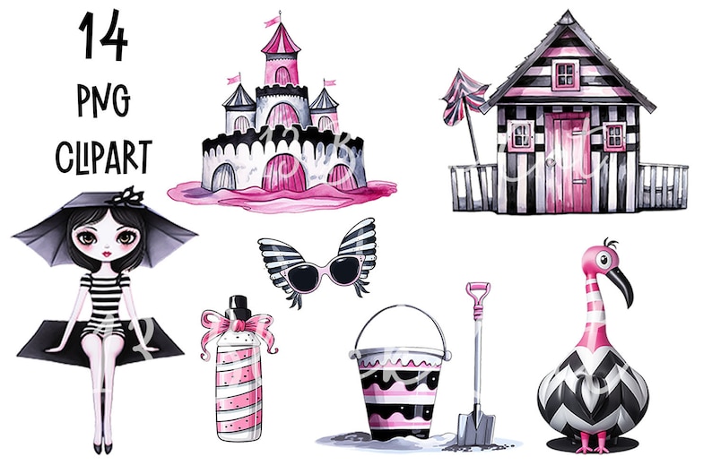 Spooky Girl Summer Summerween Pastel Goth Beach PNG Clipart Sublimation ...