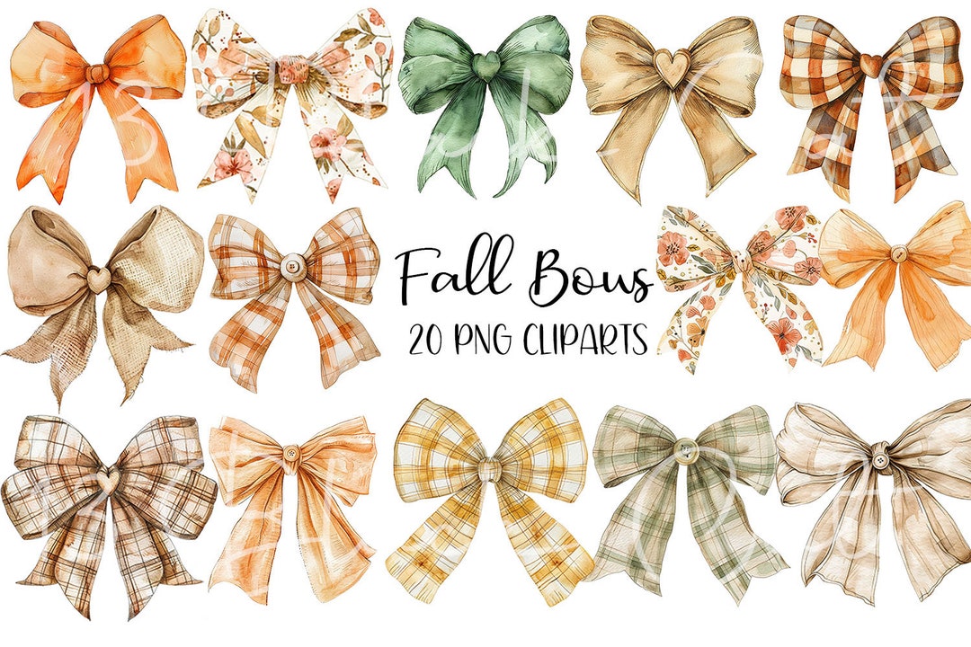 Fall Bow Coquette Autumn PNG Clipart Sublimation Printable - Etsy