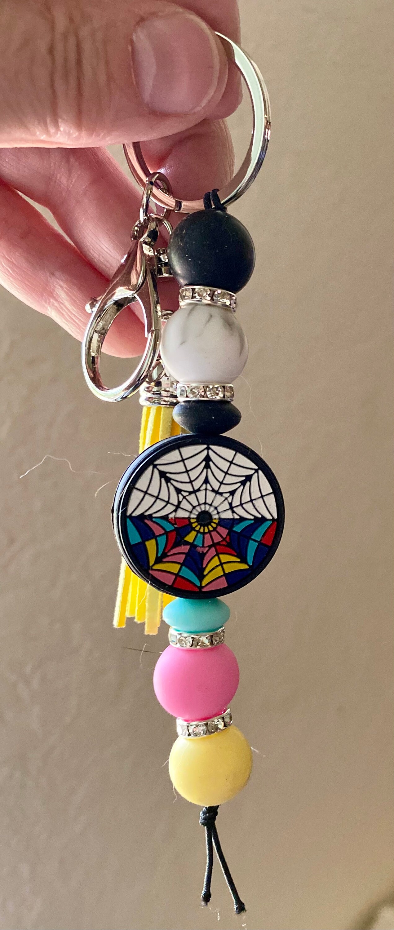 Goth Werewolf Academy Beaded Keychain Silicone Elastic Handmade Gift - Etsy