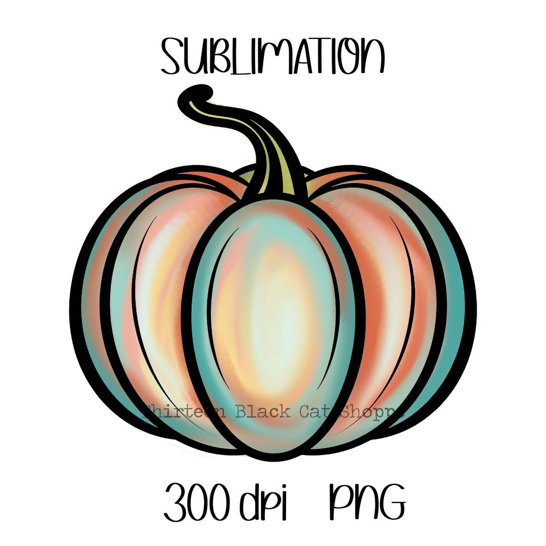 Teal Pumpkin Halloween Clipart PNG Printable Sublimation - Etsy