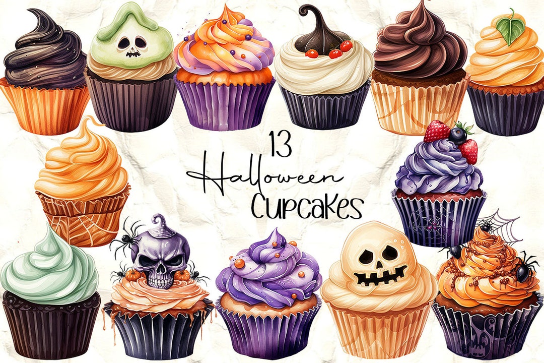Halloween Creepy Cupcake PNG Clipart Sublimation Printable - Etsy