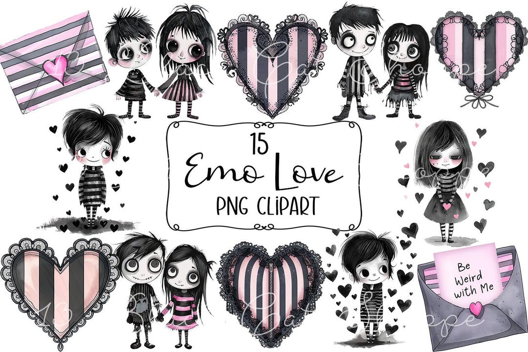 Emo Love Valentine Valentines Pastel Weird Goth PNG Clipart Sublimation ...