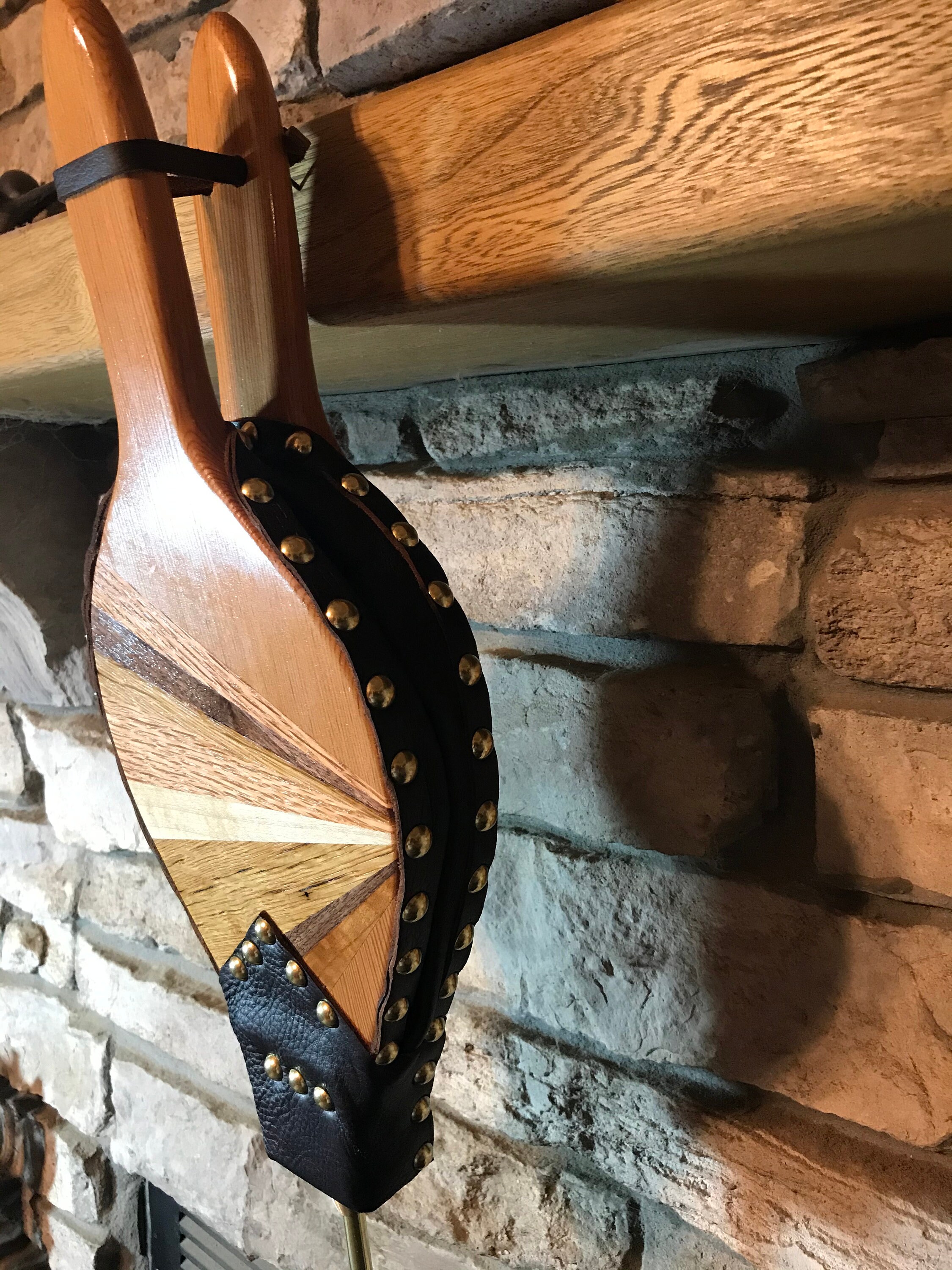 READY to SHIP: Handmade Fireplace Bellows, Assorted Joined Wood, Dark ...