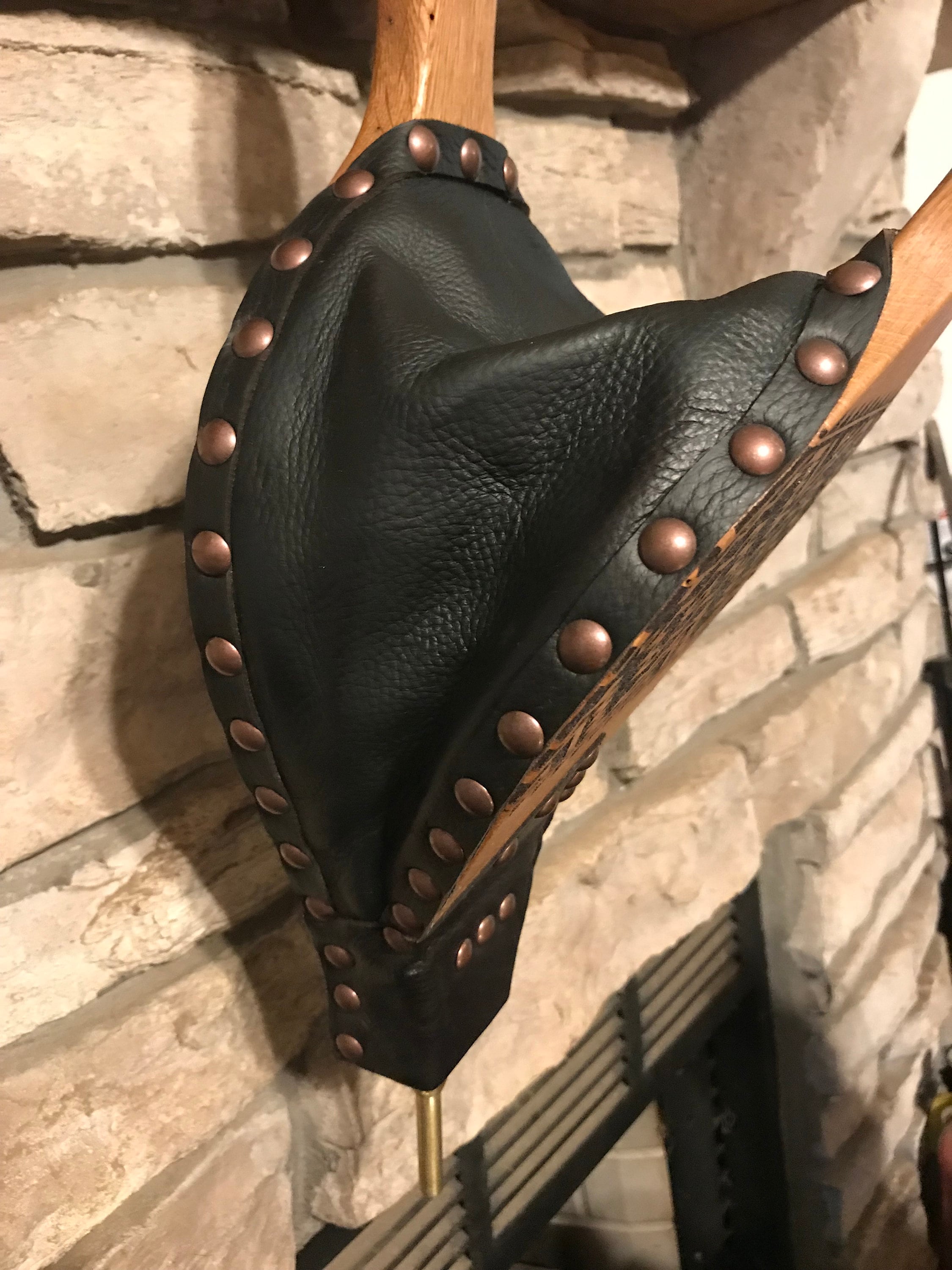 Ready to ship: Handmade Fireplace Bellows, Wormy Oak with Dark Brown ...