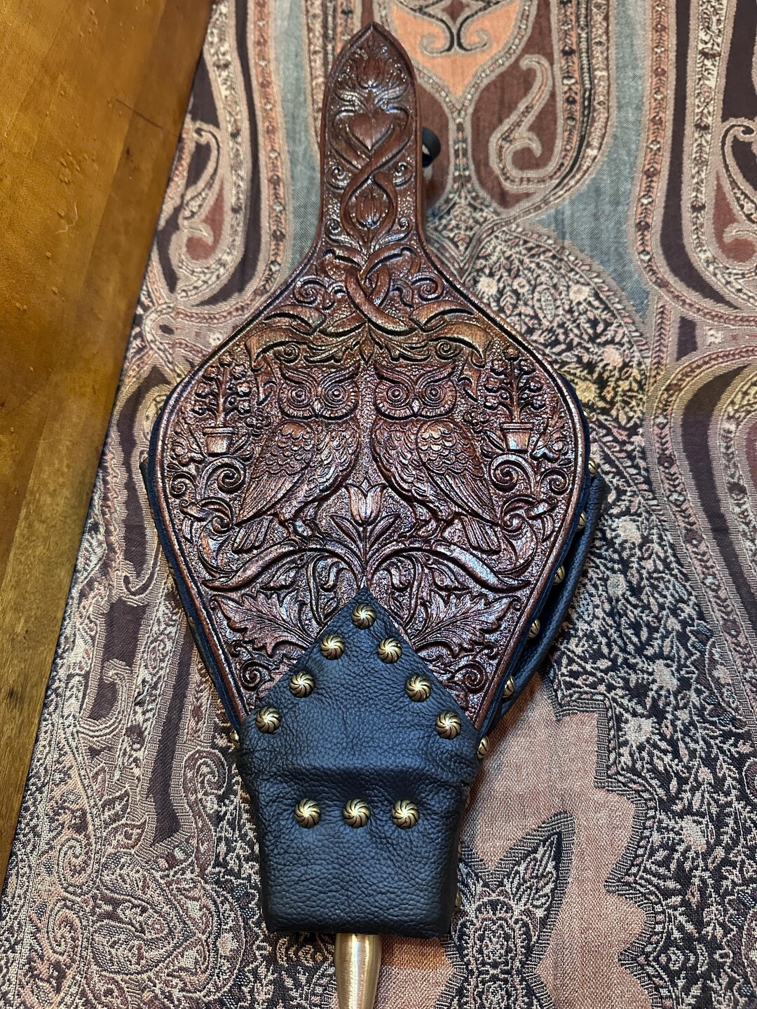 Handmade Fireplace Bellows, Walnut With Intricate Black Forest Inspired ...