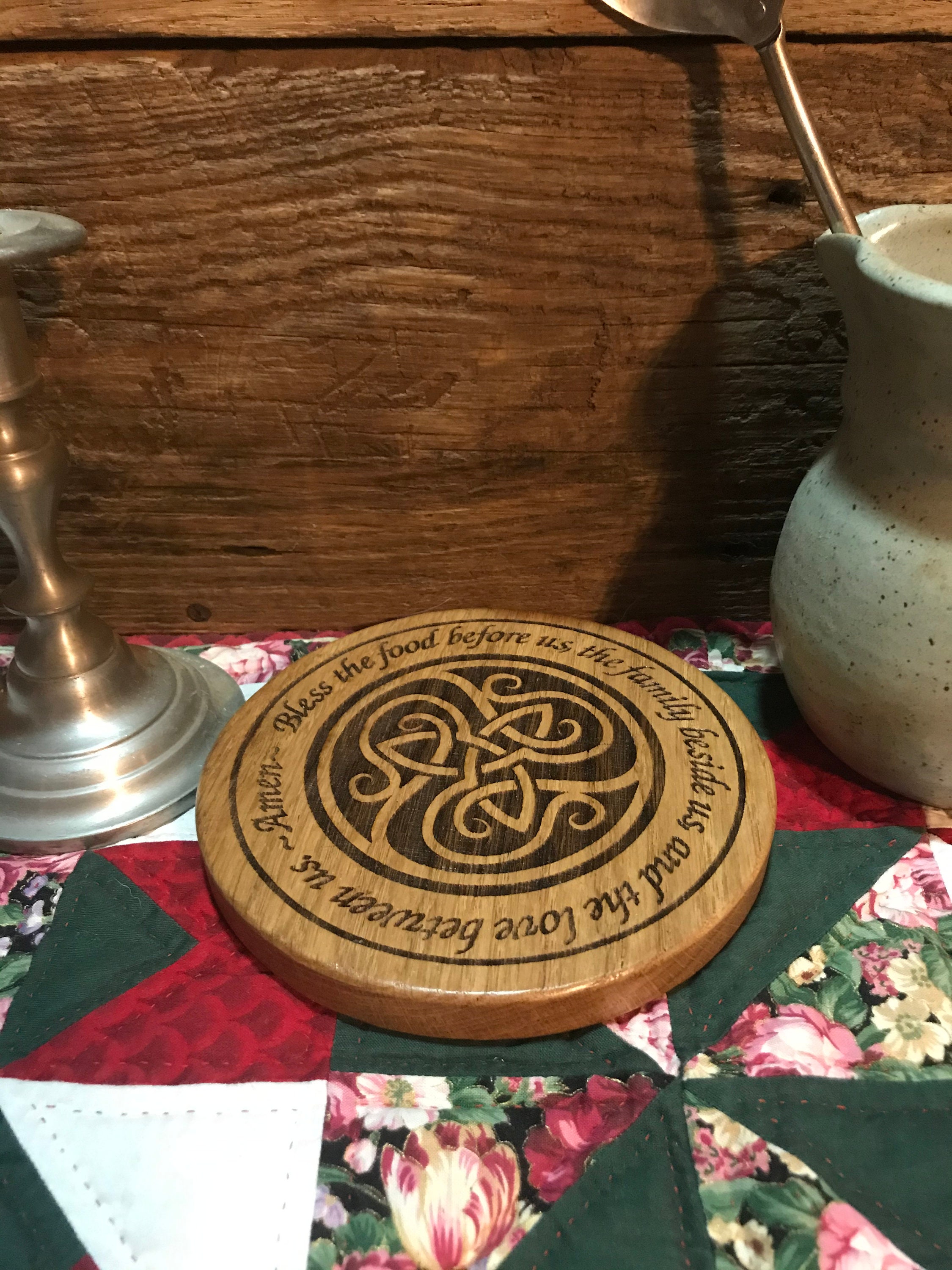 READY to SHIP: Handmade Wooden Trivet with Engraved Celtic Triquetra ...