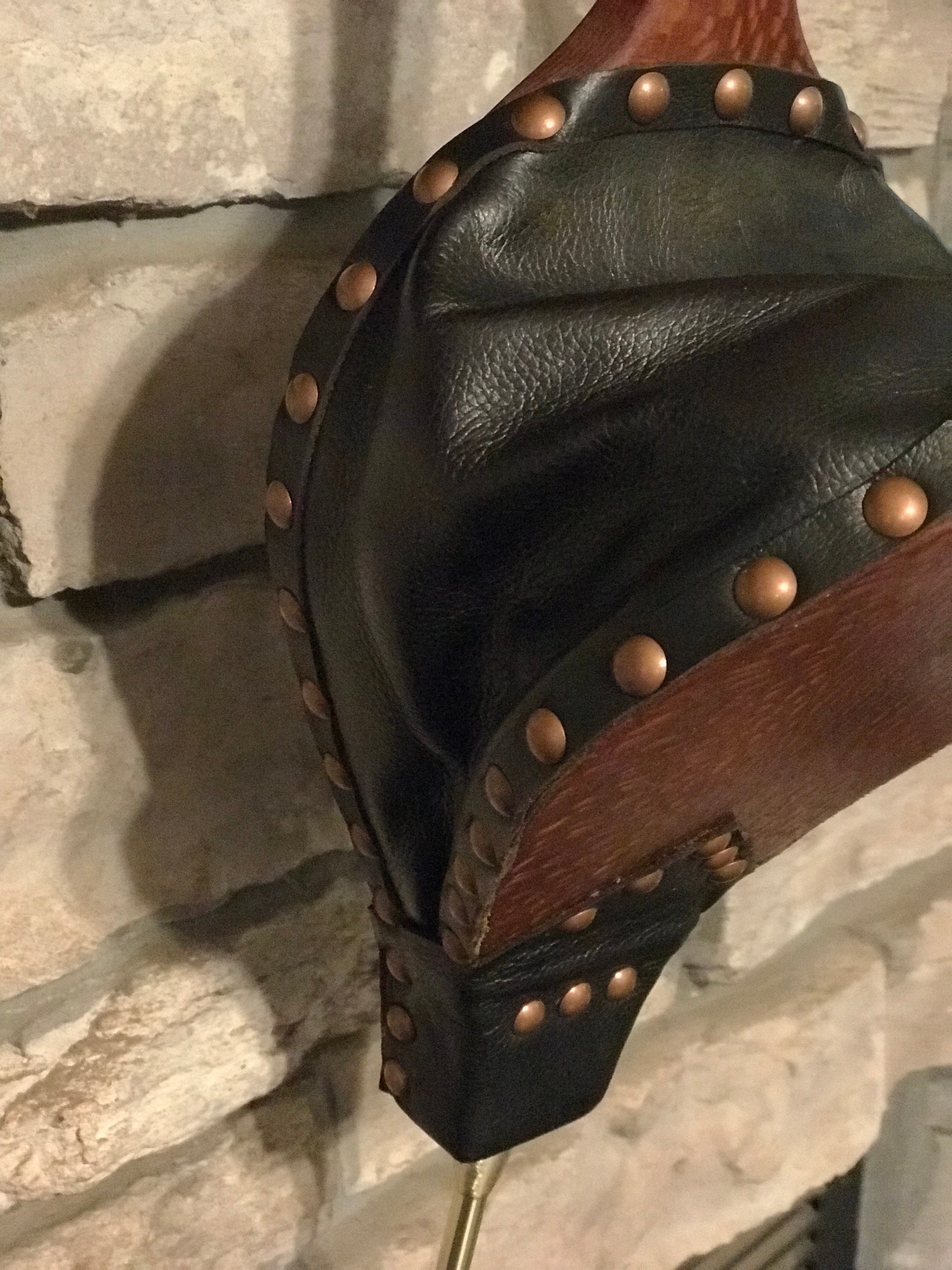Handmade Fireplace Bellows, Leopardwood with Dark Brown Leather and ...