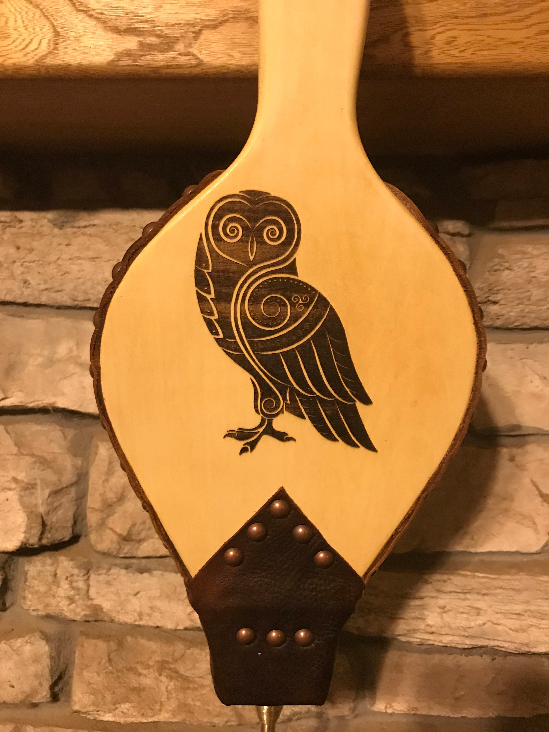 READY TO SHIP: Handmade Fireplace Bellows, Holly with Owl Engraving ...