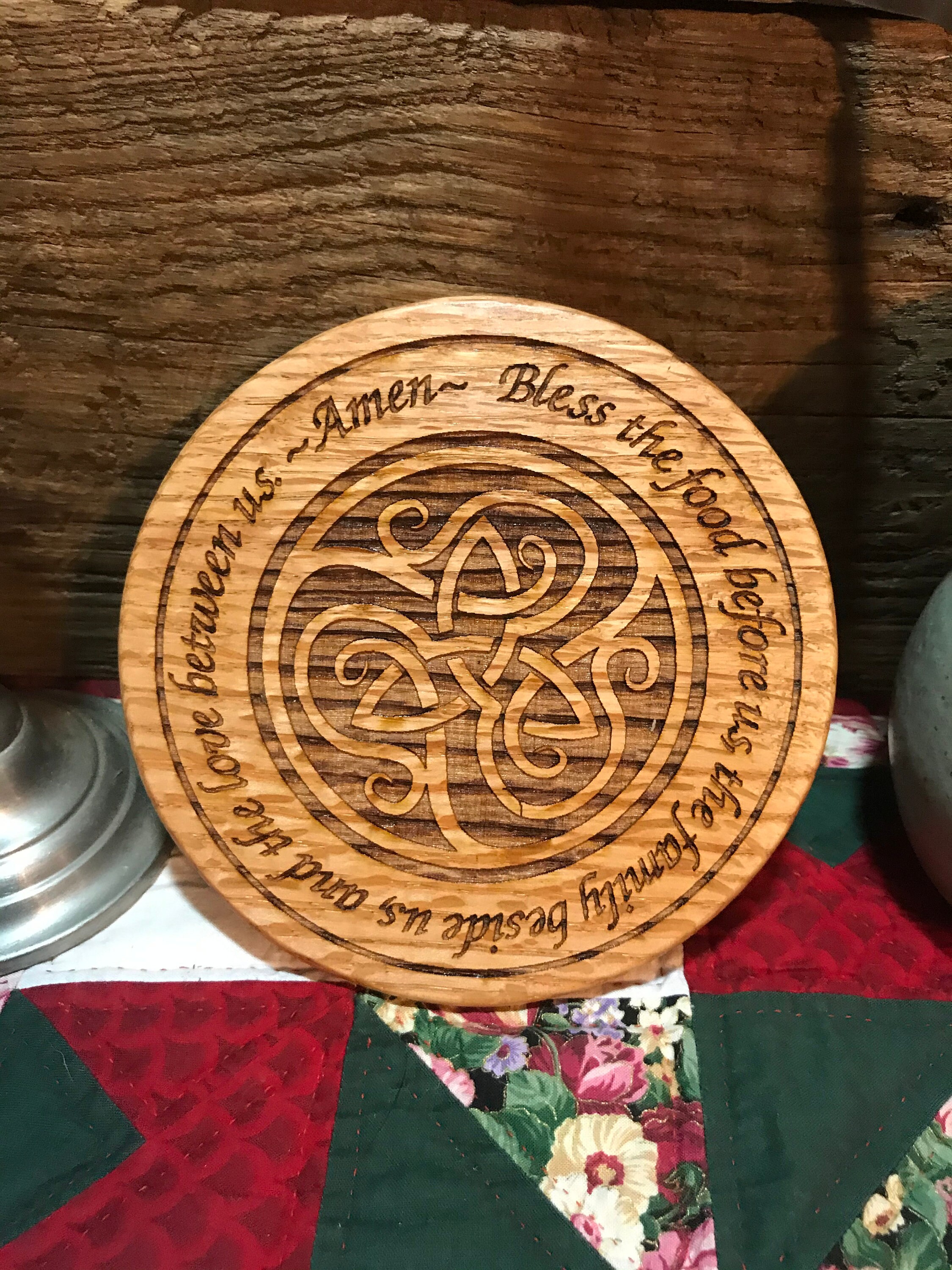 READY to SHIP: Handmade Wooden Trivet with Engraved Celtic Triquetra ...
