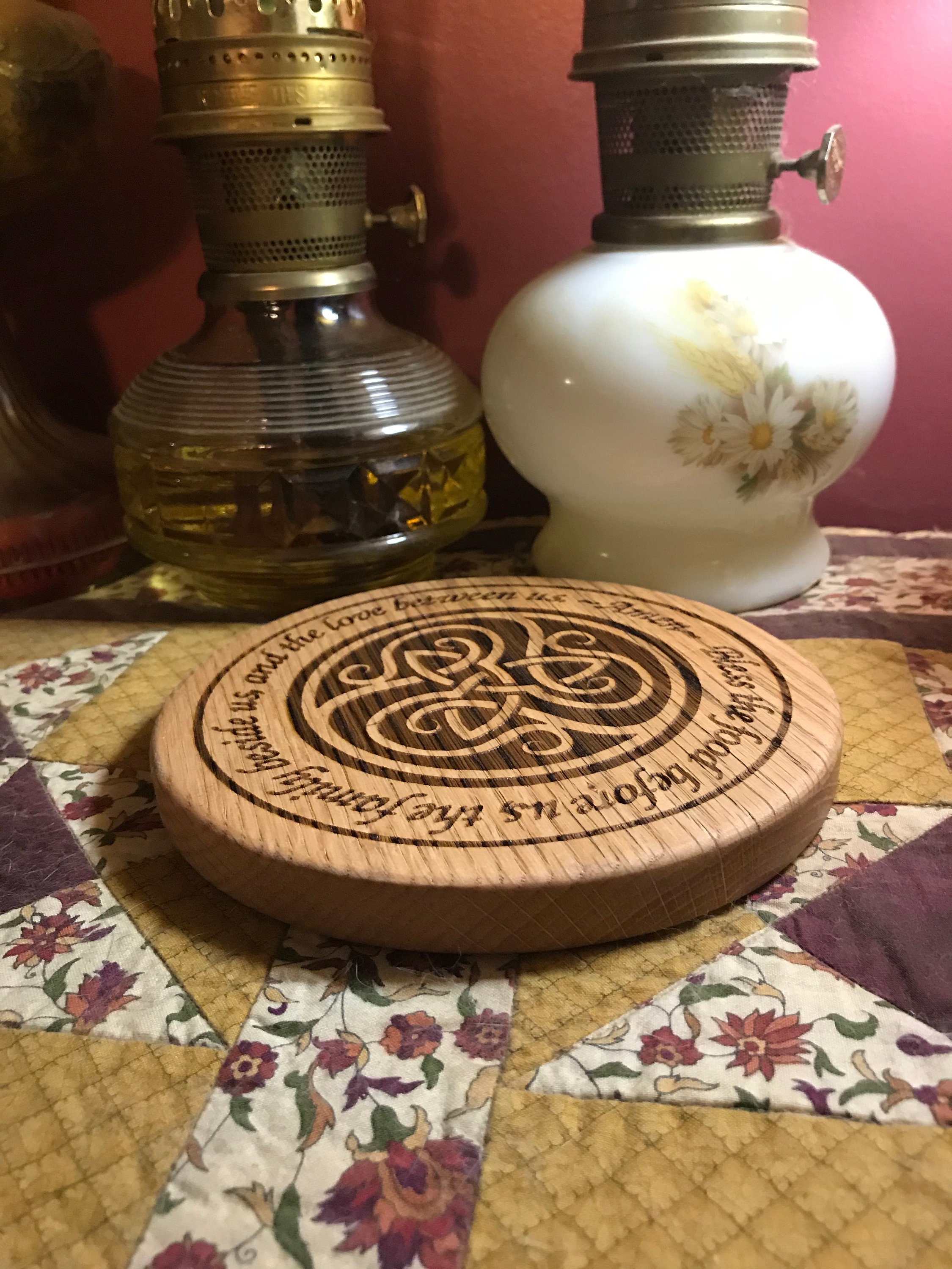 READY TO SHIP: Handmade Wooden Trivet with Engraved Celtic Triquetra ...