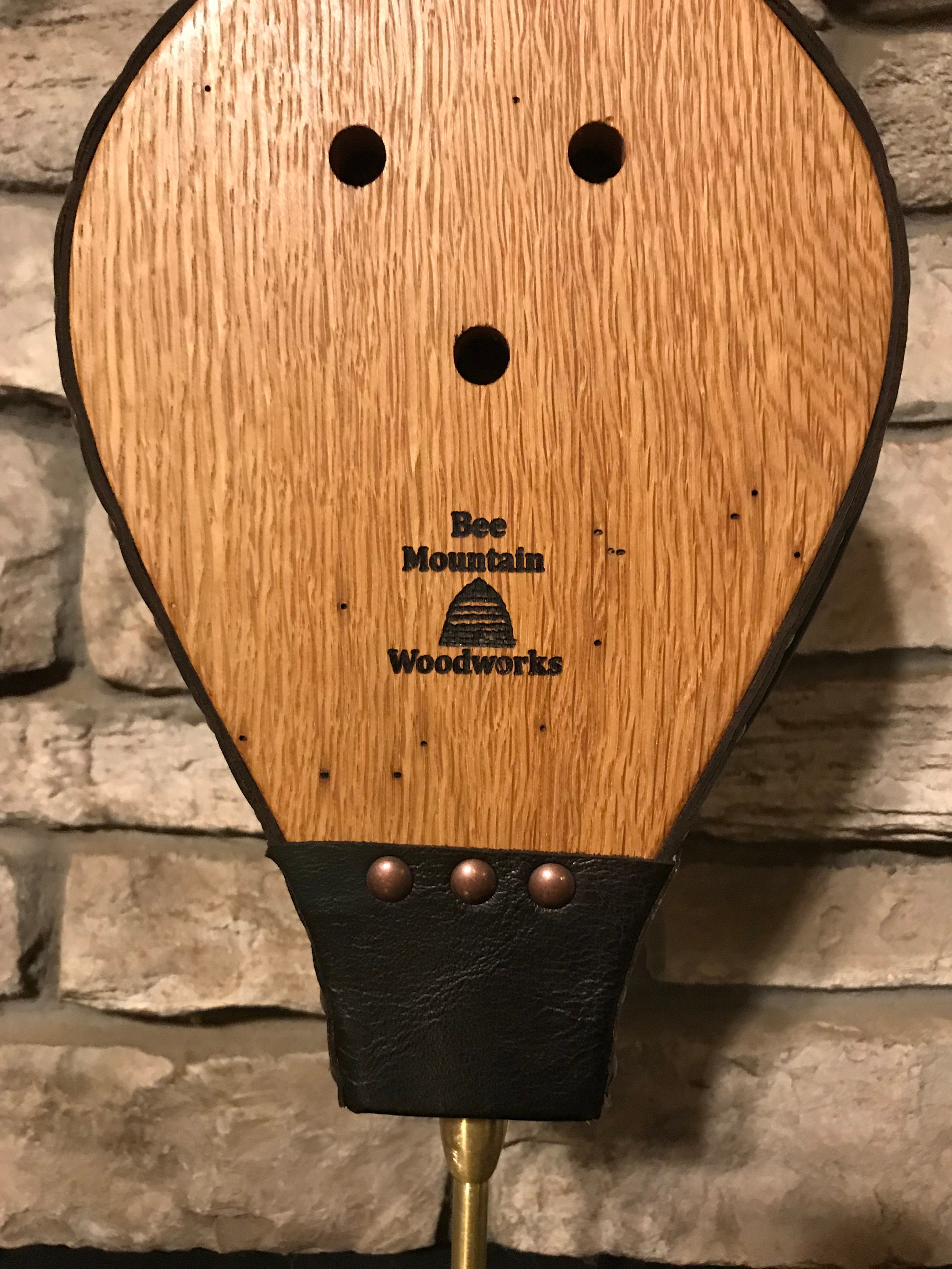 Ready to ship: Handmade Fireplace Bellows, Wormy Oak with Dark Brown ...