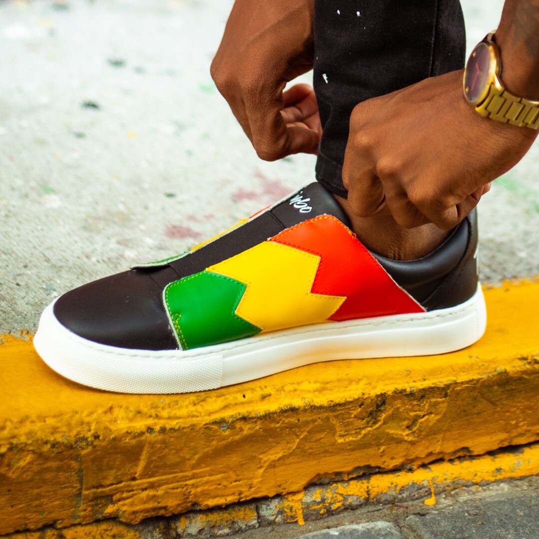 Men's Rasta Shoes | Rasta Colors Lightweight Shoes | Jamaican Reggae ...