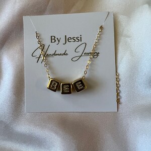 Custom Letters Cube Necklace, Personalized Your Name With This Charms ...