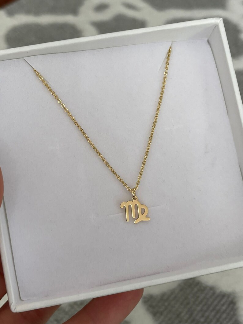 Tiny 18k Gold Plated Zodiac Sign Symbol Necklace - Etsy