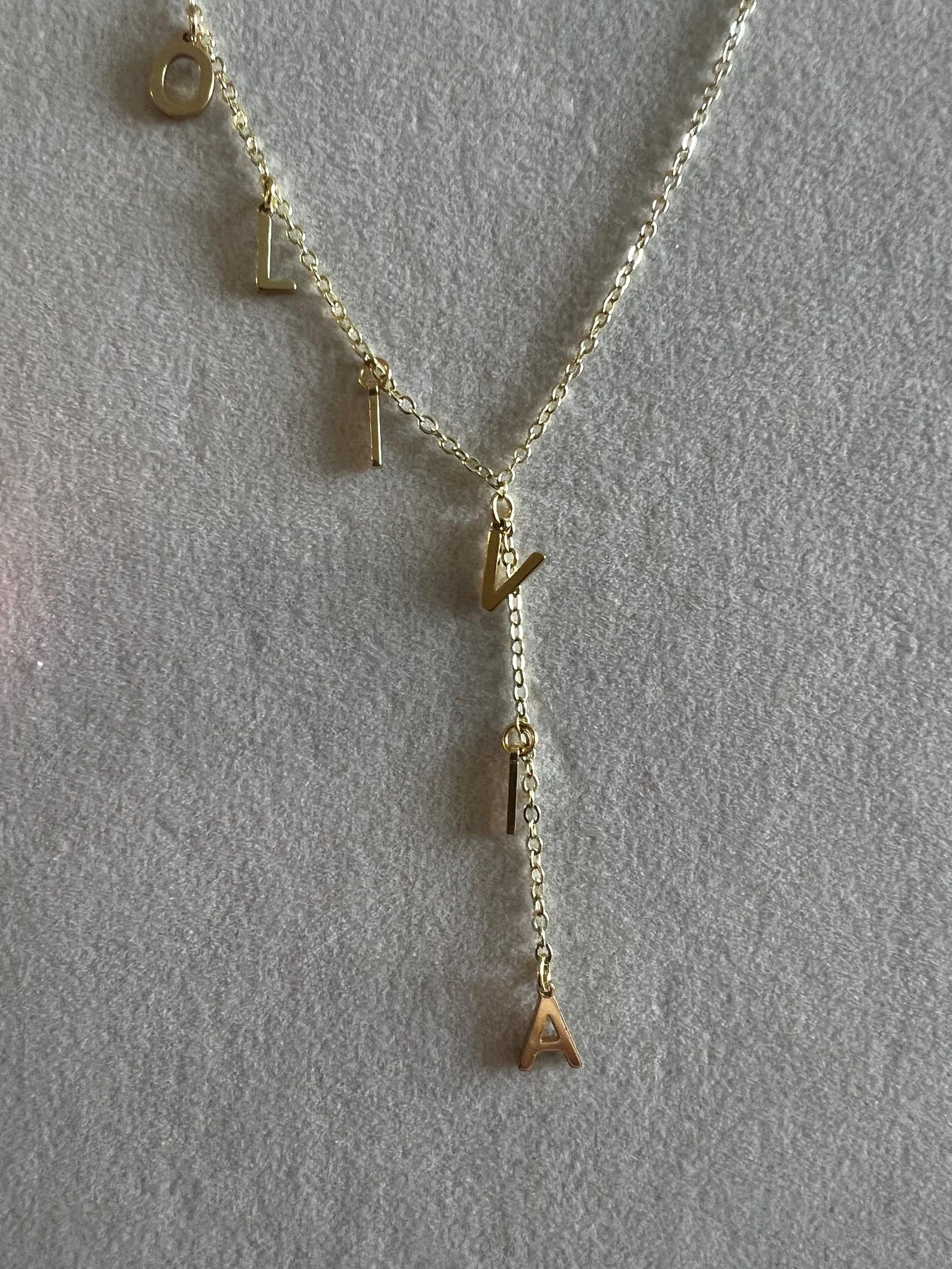Dainty Gold Plated Lariat Name Necklace: Custom Drop Chain - Etsy