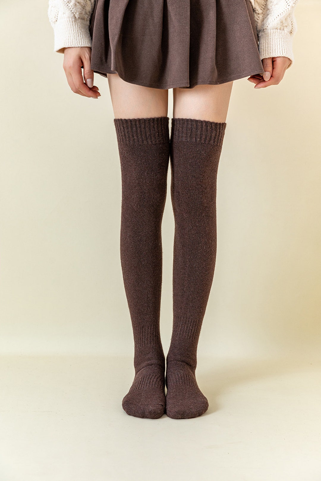 Extra Thick Wool Over Knee High Socksextra Warm Knee Long - Etsy