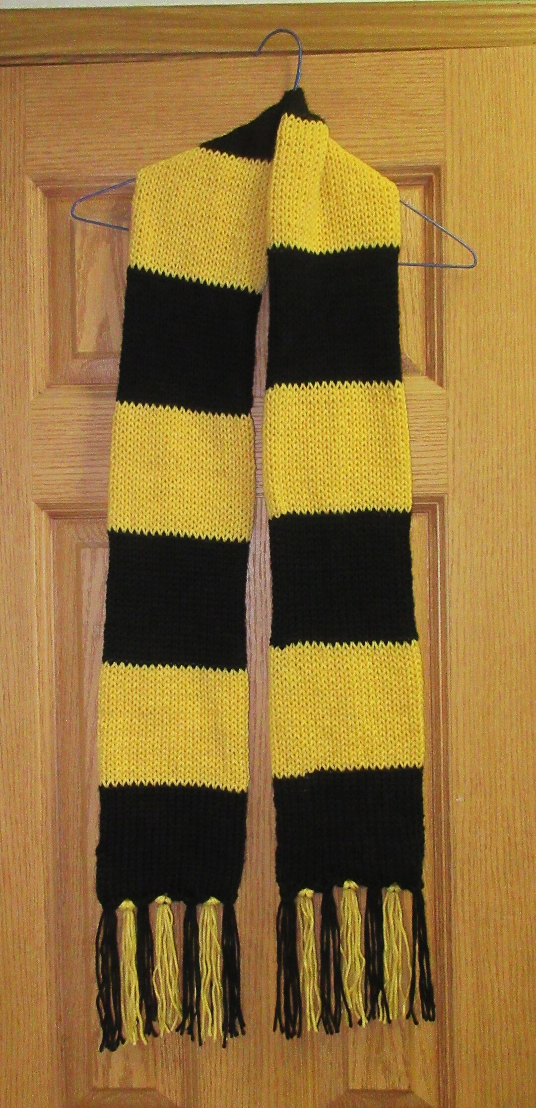 Harry Potter Inspired Black and Yellow Knit House Scarf Hufflepuff - Etsy