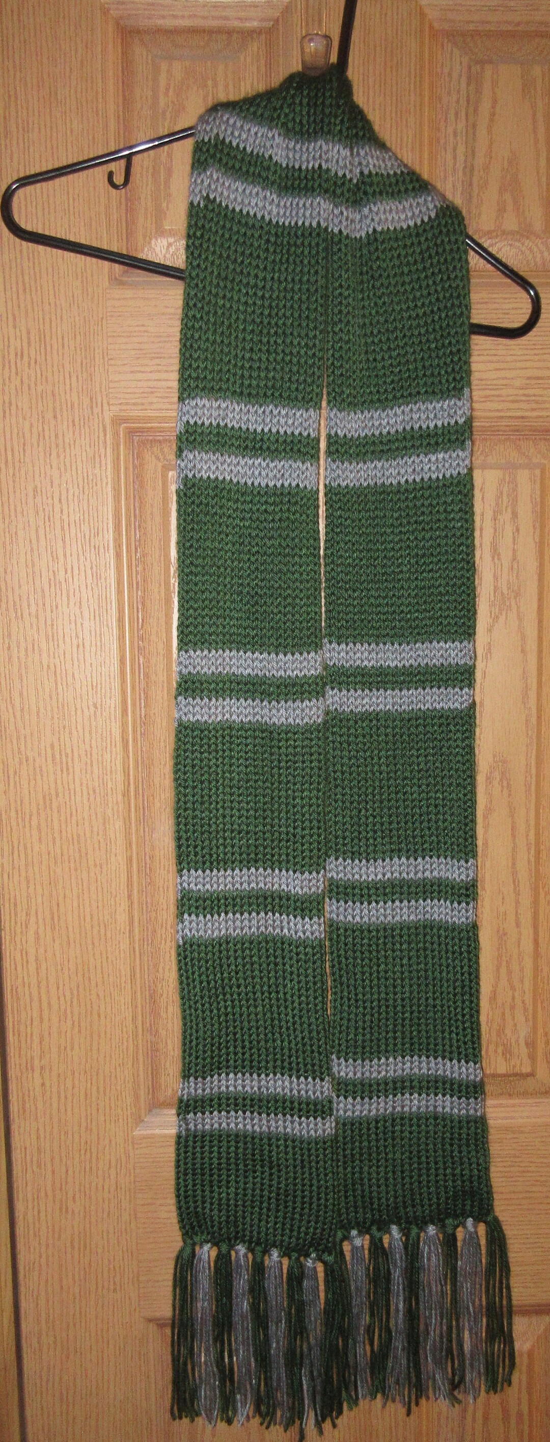 Harry Potter Inspired Knit Scarf Slytherin Green & Silver or - Etsy