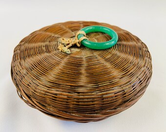 Vintage Chinese Sewing Basket With Glass Bangle Beads and - Etsy