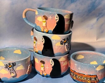Cute Anime Kirby Ceramic Mug, Anime Handmade Mug, Unique Gifts, Pottery ...