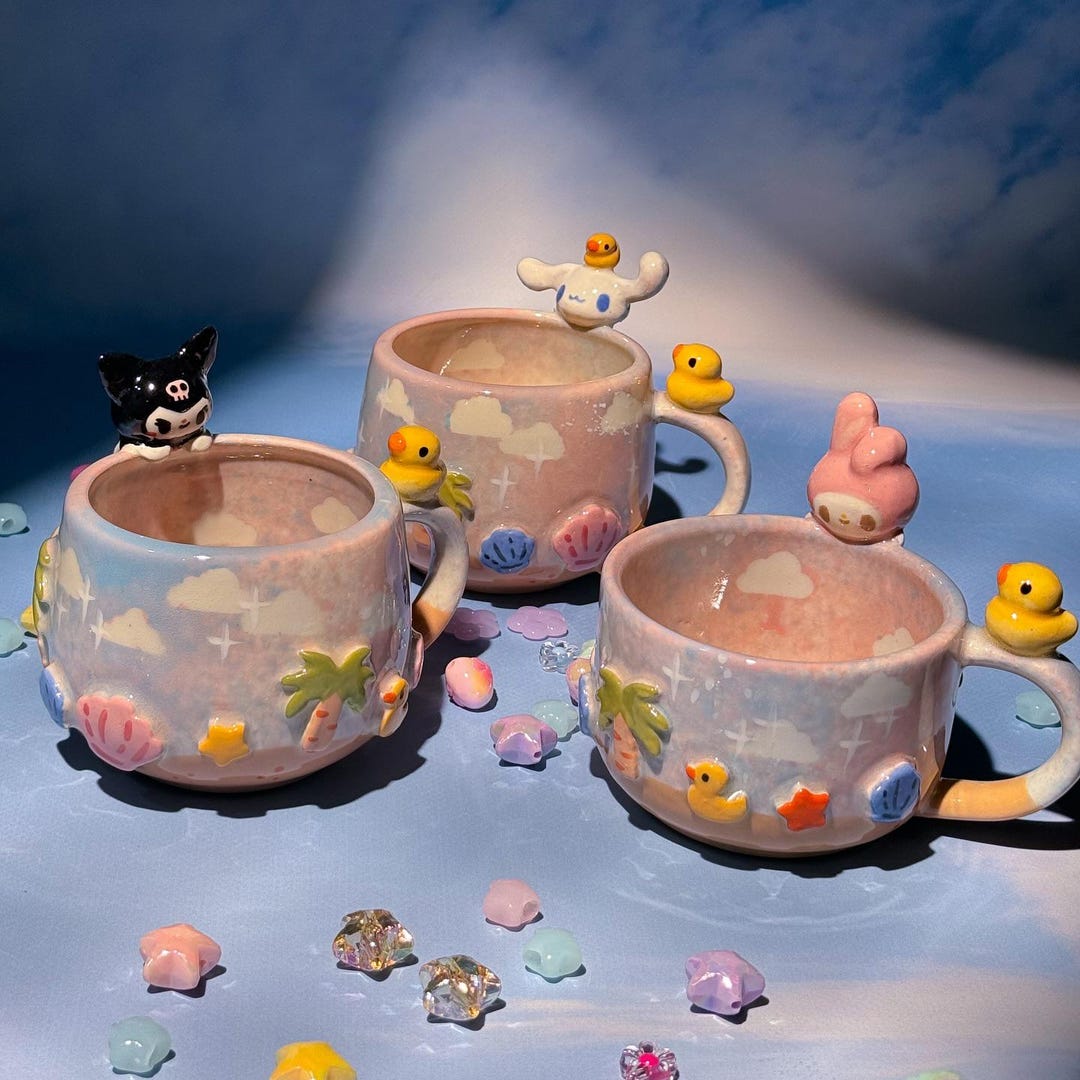 Cute Anime Non Face Ceramic Mug, Handmade Mug, Unique Gifts, Pottery ...