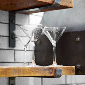 Rustic Floating Shelf, Industrial Iron Bracket With Wooded Shelf ...