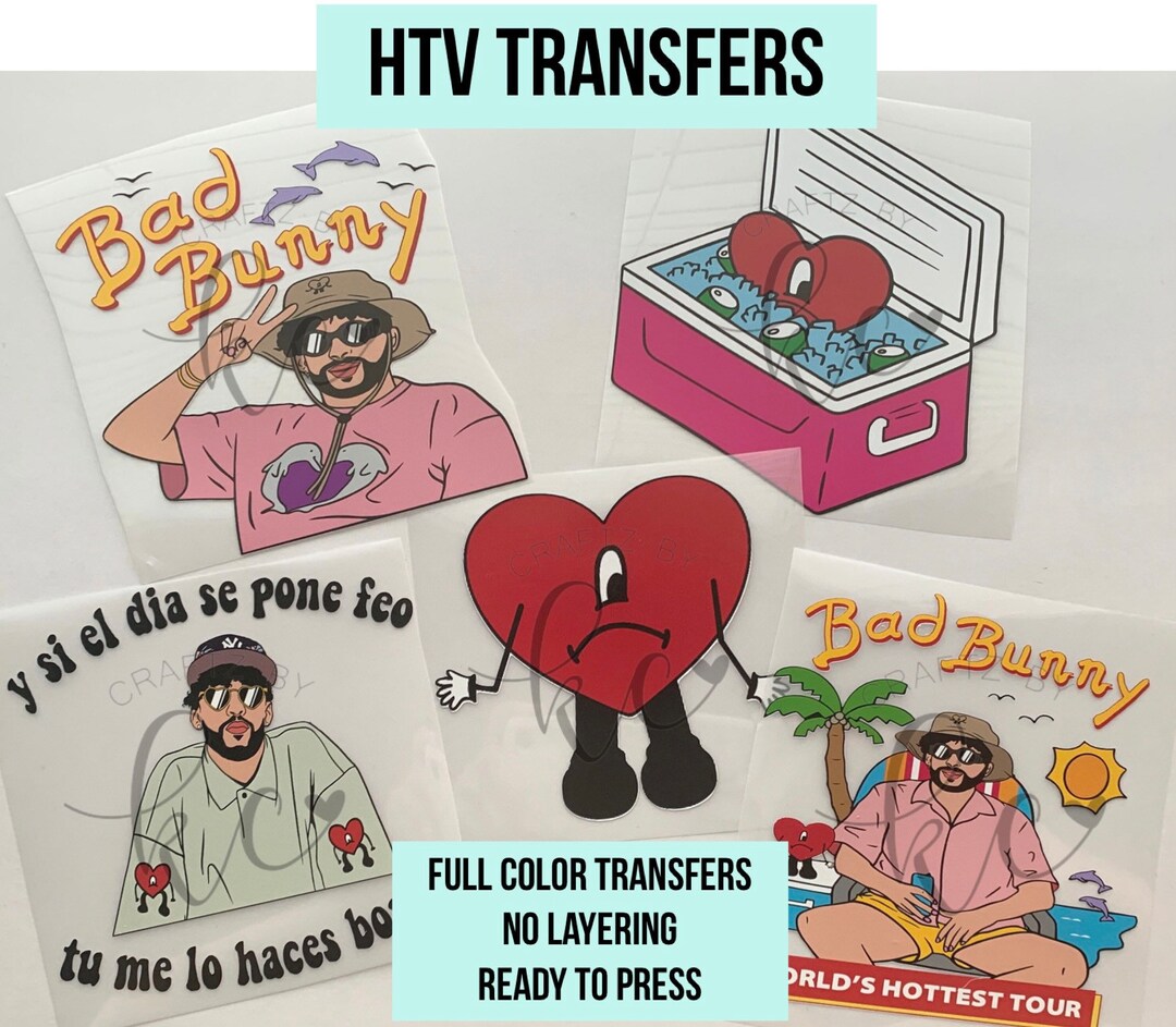 Bad Bunny, HTV Transfers, Bad Bunny HTV, Conejo Malo, Ready to Press ...