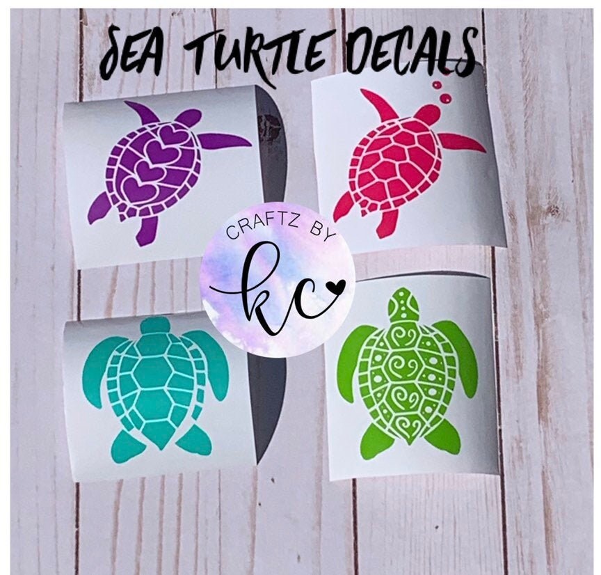 Sea Turtle Decal Car Decal Animal Decal Vinyl Turtle Decal - Etsy