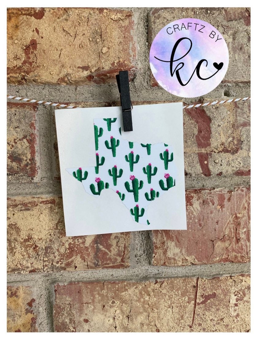 Texas Cactus Decal Name Decals Monograms Decals Vinyl | Etsy