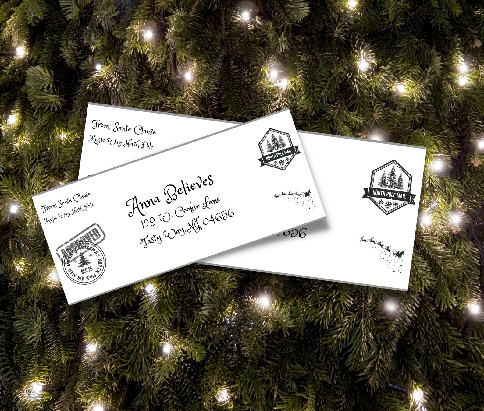 Printable Xmas Envelope, Customizable Letter From Santa Envelope ...