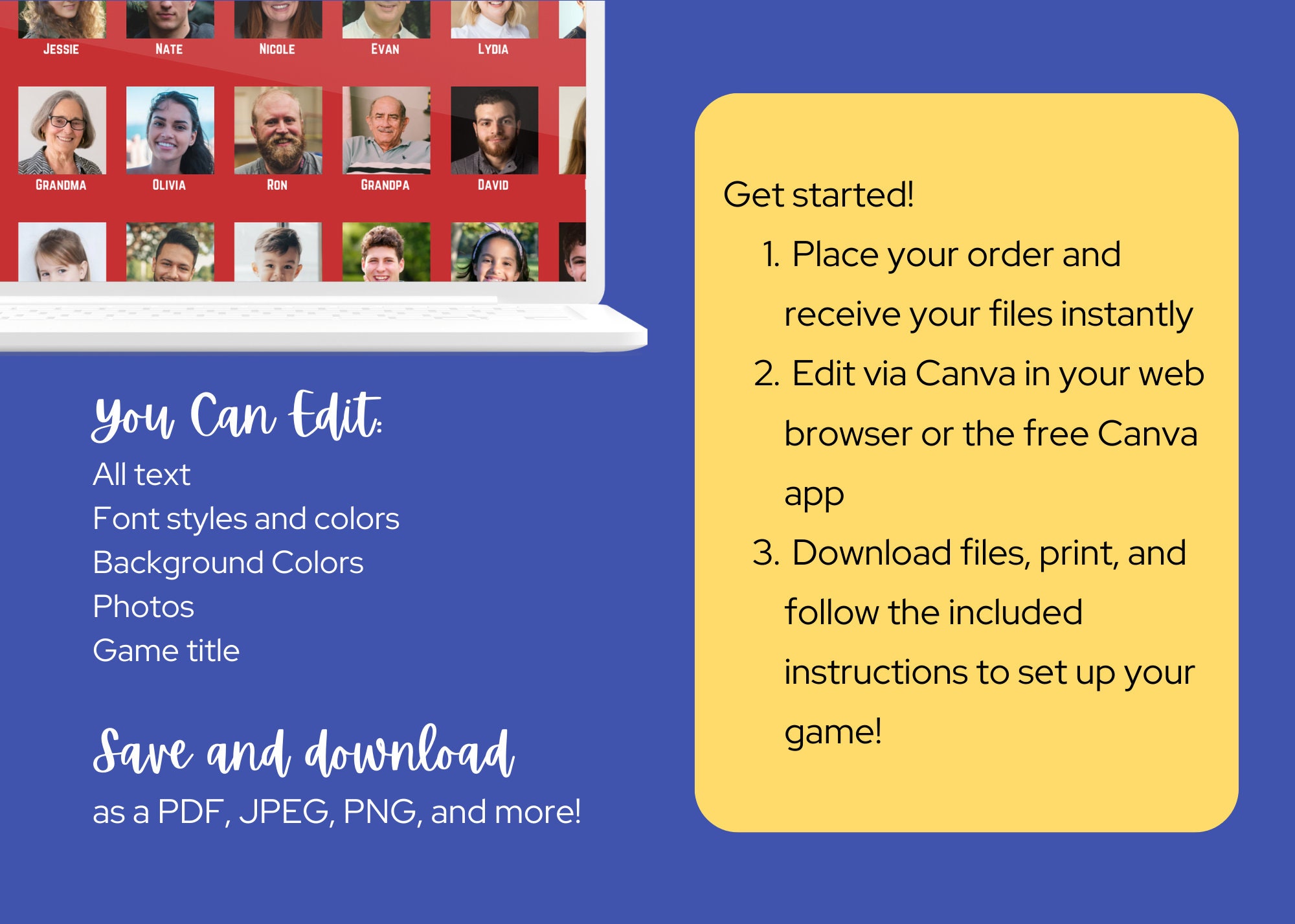 Custom Guess Who Game Template Customized Gift DIY Guess Who Create ...