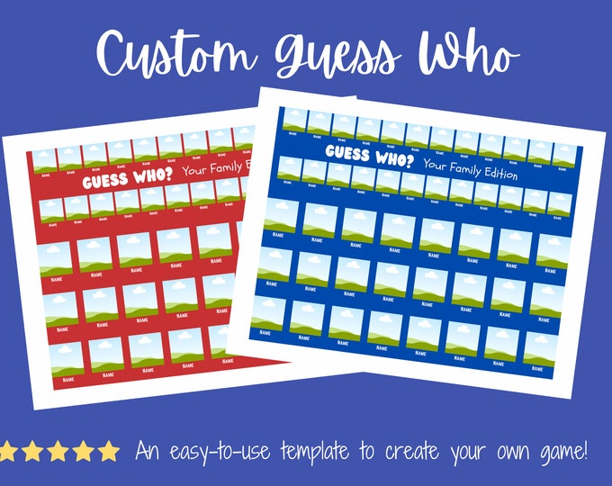 Plantilla editable de Adivina Quién / Crea tu propio tablero de juego ...