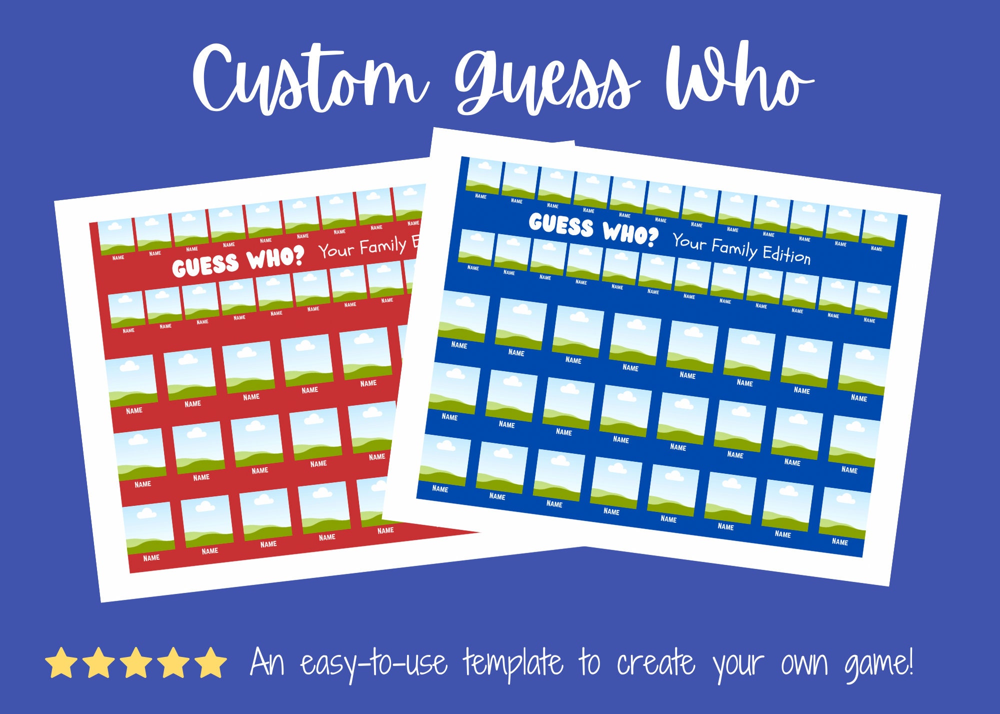 Custom Guess Who Game Template: Personalized Family Gift (canva ...