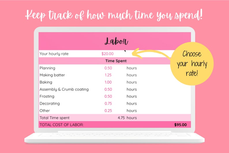 Cake Cost Calculator: Home Bakery Excel & Google Sheets Template ...