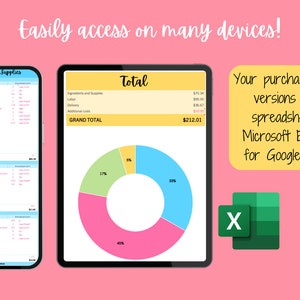Cake Cost Calculator: Home Bakery Excel & Google Sheets Template ...