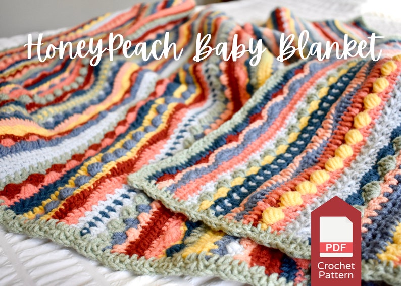 Crochet Baby Blanket Pattern: Honeypeach Scrapghan Stitch Sampler (PDF ...