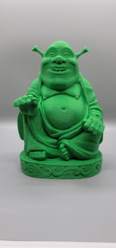 3D Printed Shrek Buddha Statuette: Funny Pop Culture Decor - Etsy