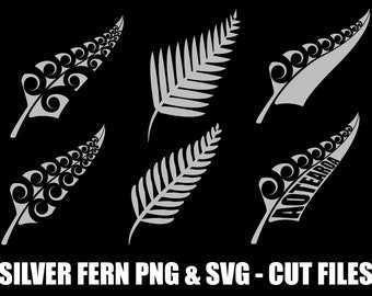 NZ Silver Fern SVG, New Zealand Kiwiana, Nz Icons PNG, Fern Clipart, Nz ...