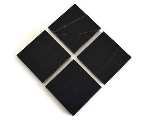 4 Square Black Marble Coasters - Etsy Australia